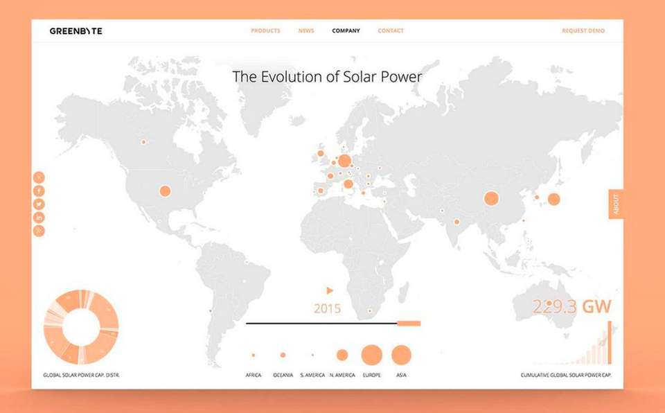 Interaktive Karte zeigt die Entwicklung der Sonnenenergie