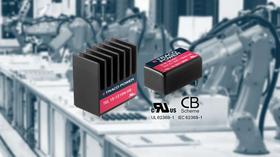 Ultrakompakte 15-Watt-DC/DC-Wandler (DIL-16) für Industrieanwendungen